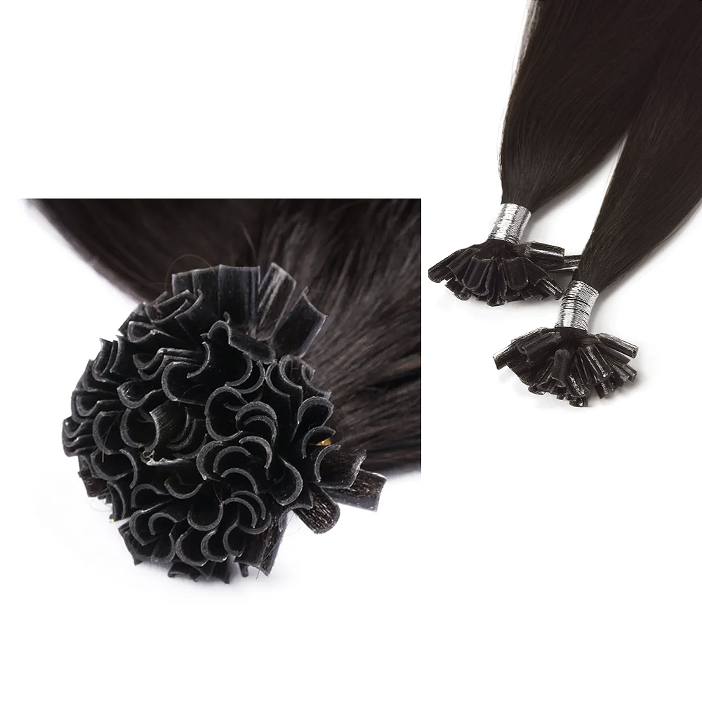 1b Natural Black U Tip Fusion Pre Bonded Hair Extensions 50g Qty 20